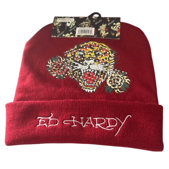 Ed Hardy | Accessories | New Ed Hardy Bold Red Beanie | Poshmark